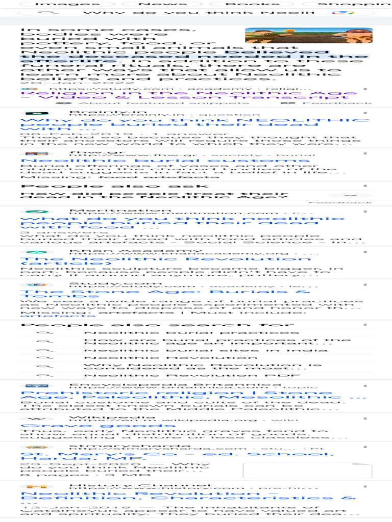 Why Do You Think Neolithic People Buried Their Dead With The Food ...