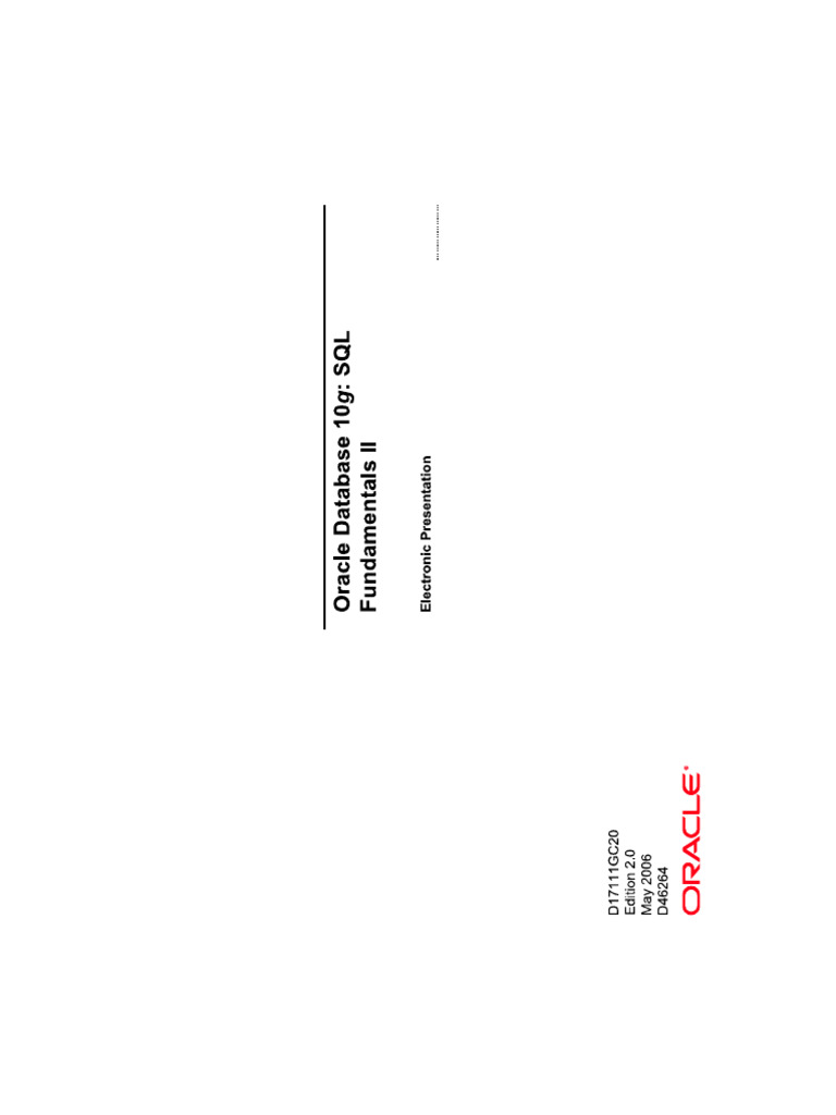 Oracle 10G SQL Lab Manual 2 | PDF