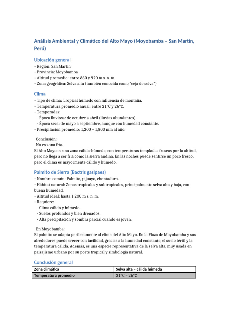 Analisis Alto Mayo Moyobamba | PDF
