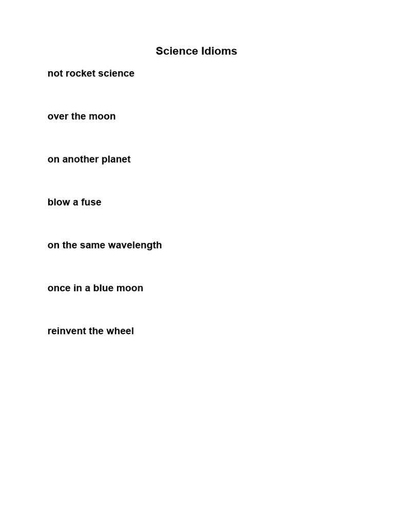 Science Idioms | PDF
