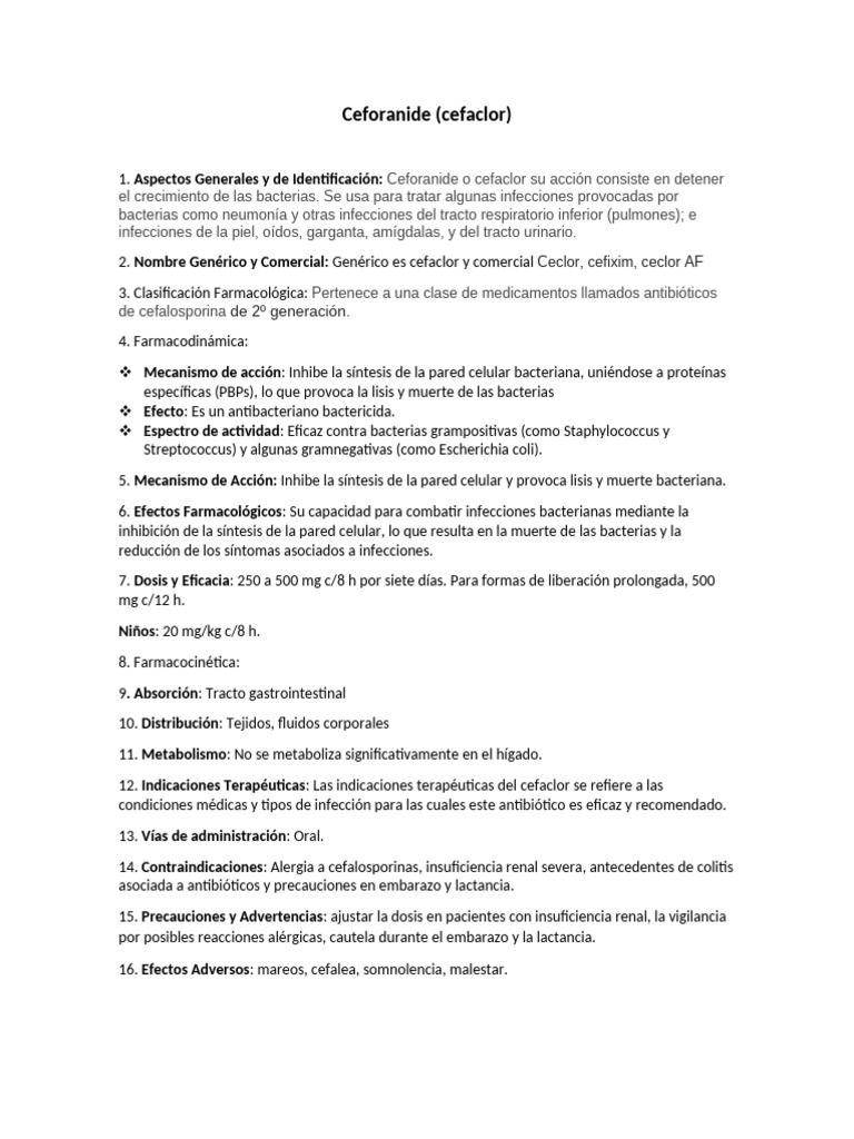 Ceforanide | PDF | Las bacterias | Alergia