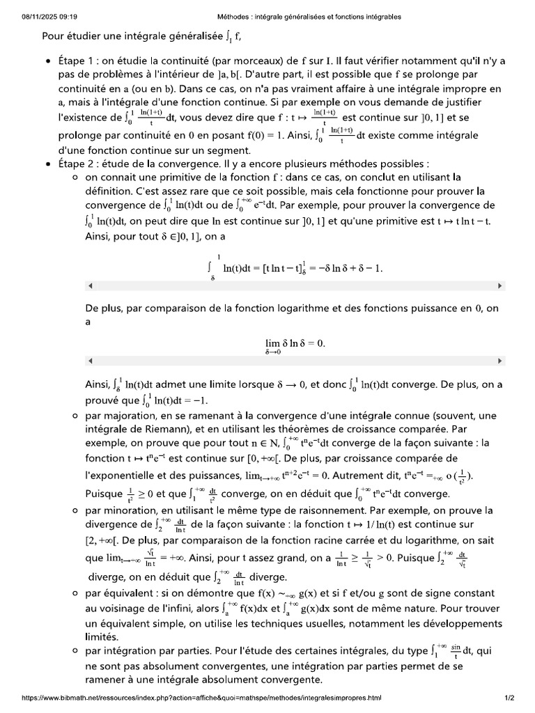 Methodes Integrales Généralisées | PDF