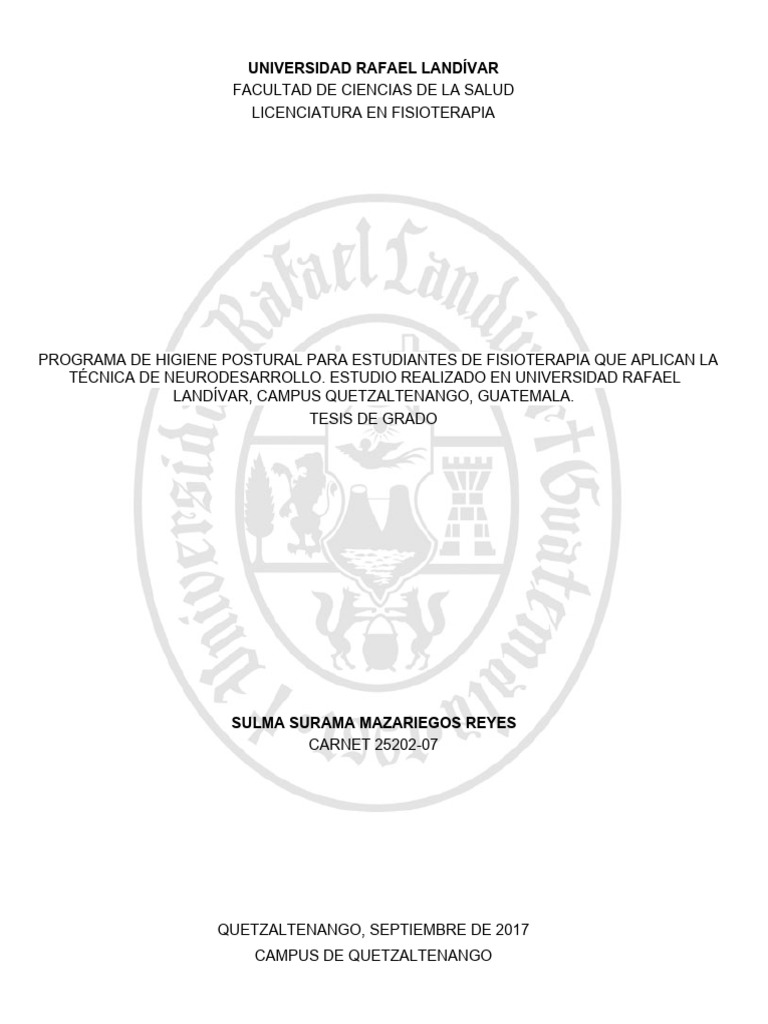Mazariegos Sulma | PDF | Dolor lumbar | Terapia física