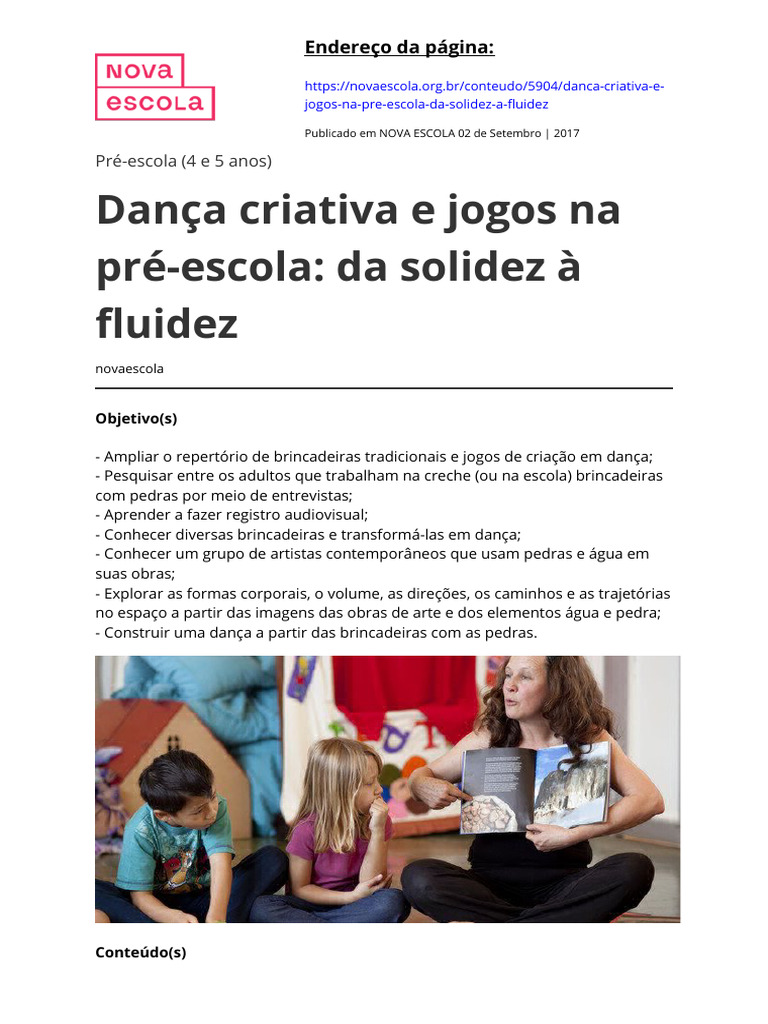 Danca Criativa e Jogos Na Pre Escola Da Solidez a Fluidezpdf Aula 03 ...