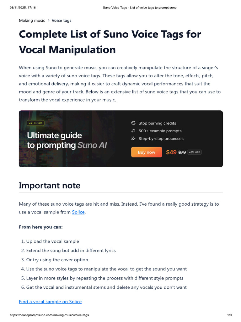 Vocal Tags | PDF