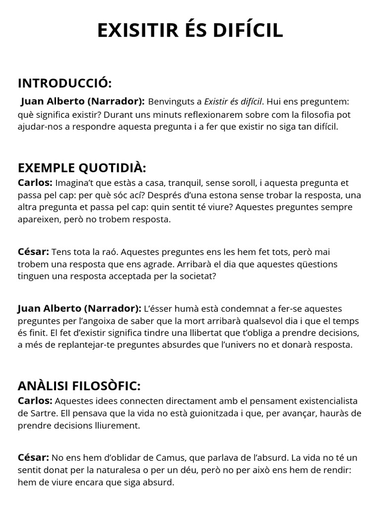 ¿Que Significa Existir | PDF