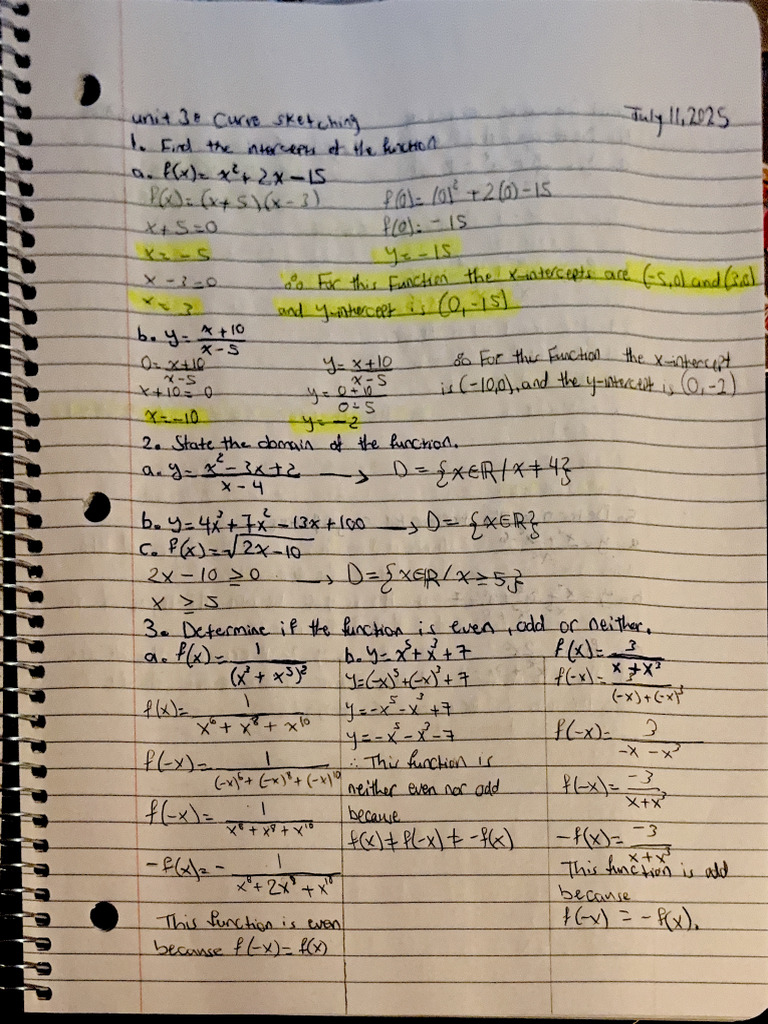Unit 3_ Curve Sketching | PDF