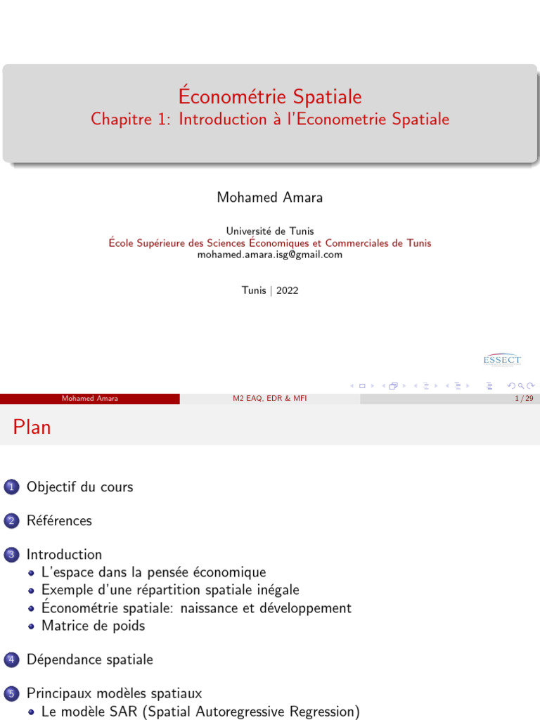Introduction à l'Économétrie Spatiale | PDF | Économétrie | Économie ...