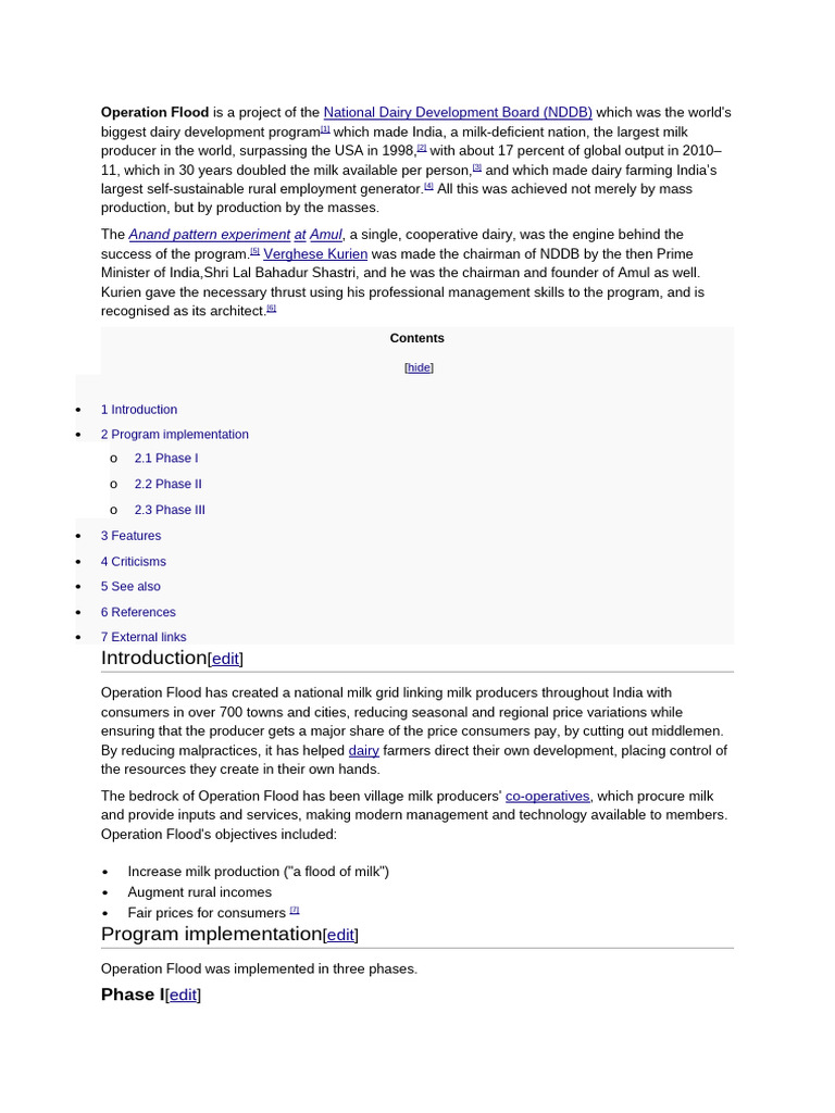Operation Flood | PDF | Dairy | Food Industry