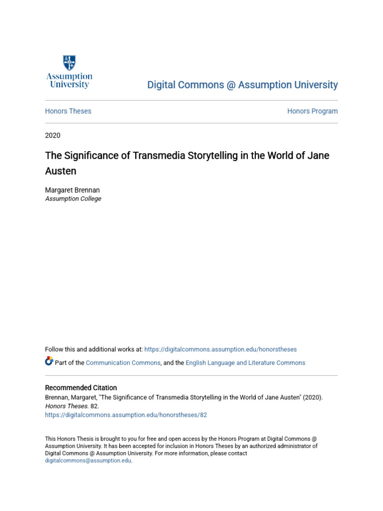 Transmedia Storytelling in Jane Austen | PDF | Mr. Darcy | Pride And ...