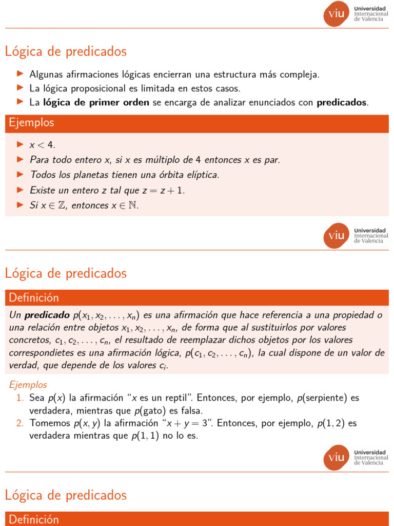 Introducción a la Lógica de Predicados | PDF | Proposición | Lógica de ...