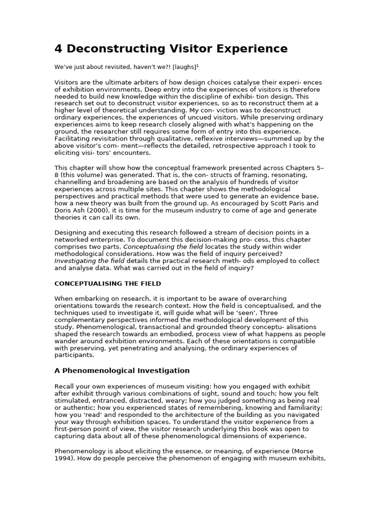 Deconstructing Visitor Experience in Exhibitions | PDF | Experience