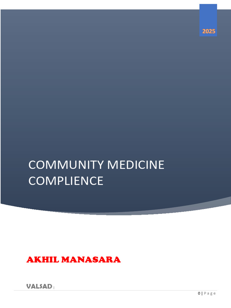 Community Medicine Paper 2 Akhil | PDF | Maternal Death | Infant Mortality
