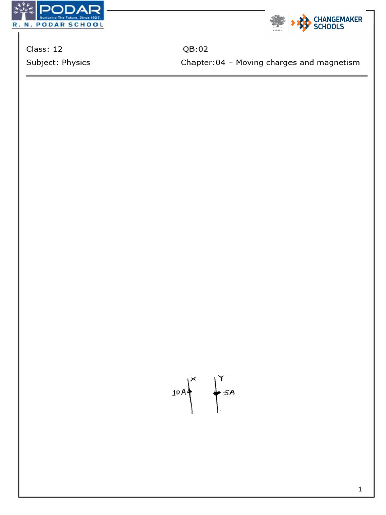 Ch4. Moving Charges and Magnetism 2QB | PDF | Electric Current ...