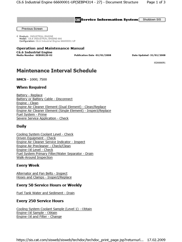 C6.6 Industrial Engine Maintenance Guide | PDF | Motor Oil | Rotating ...