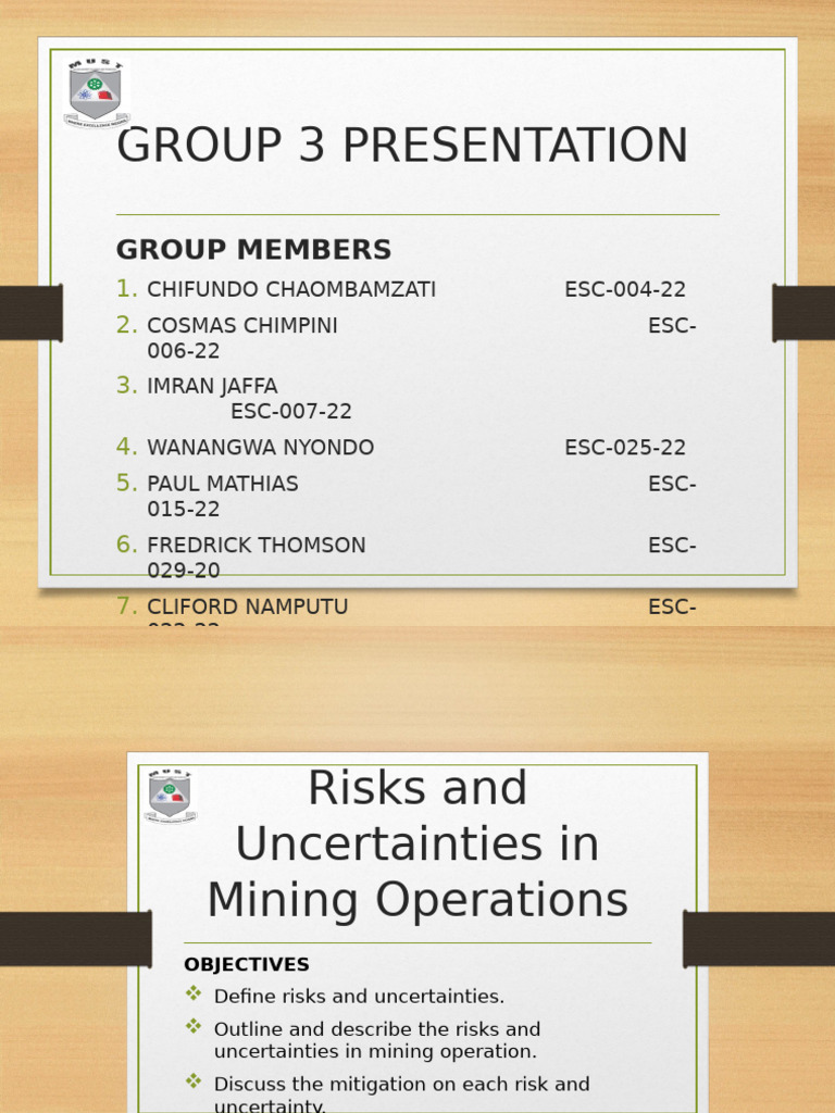 Mining Risks and Uncertainties | PDF | Risk | Mining