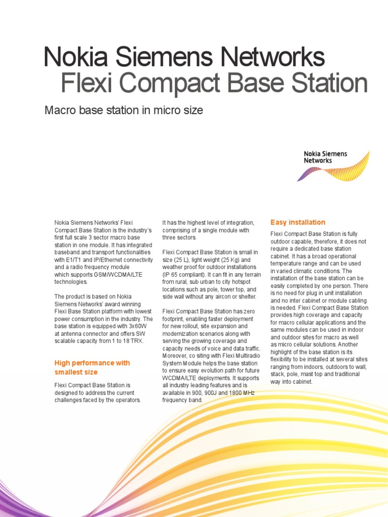 Nokia Siemens Networks Flexi Compact Base Station Datasheet 21022012 ...