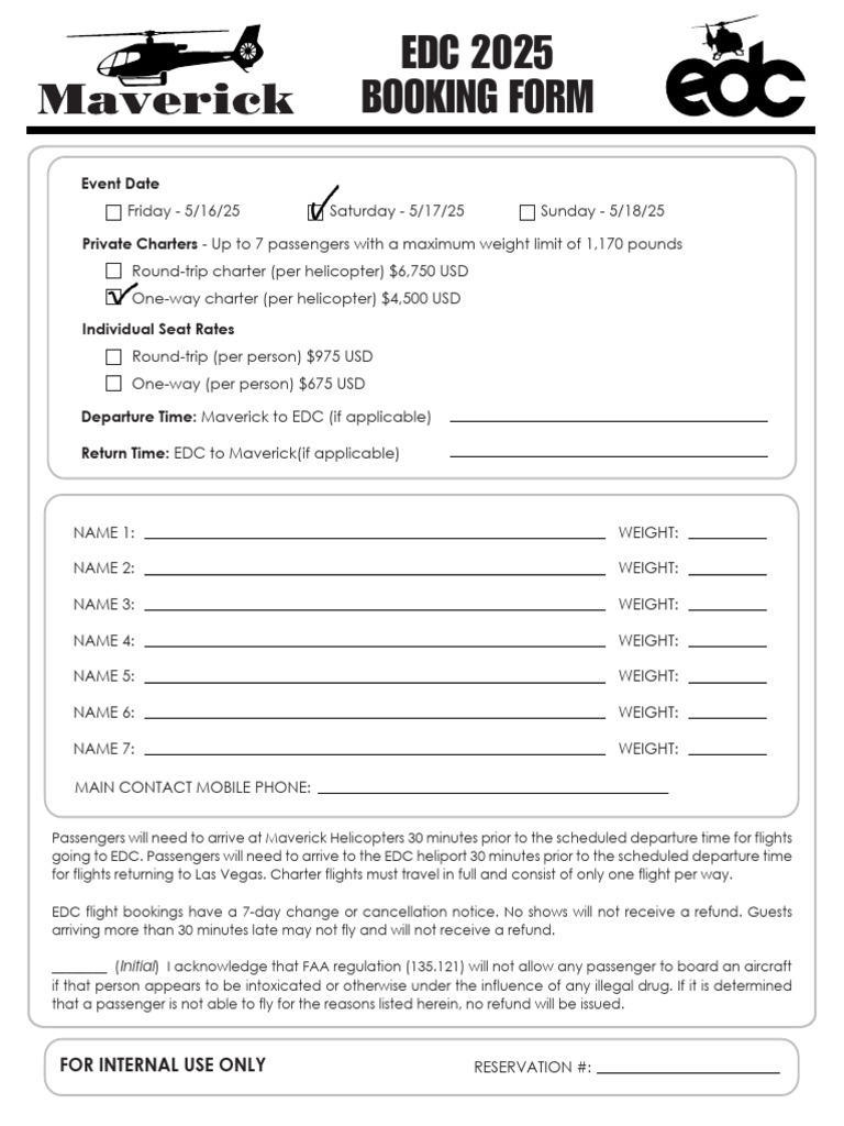 EDC 2025 Booking Form Fillable | PDF
