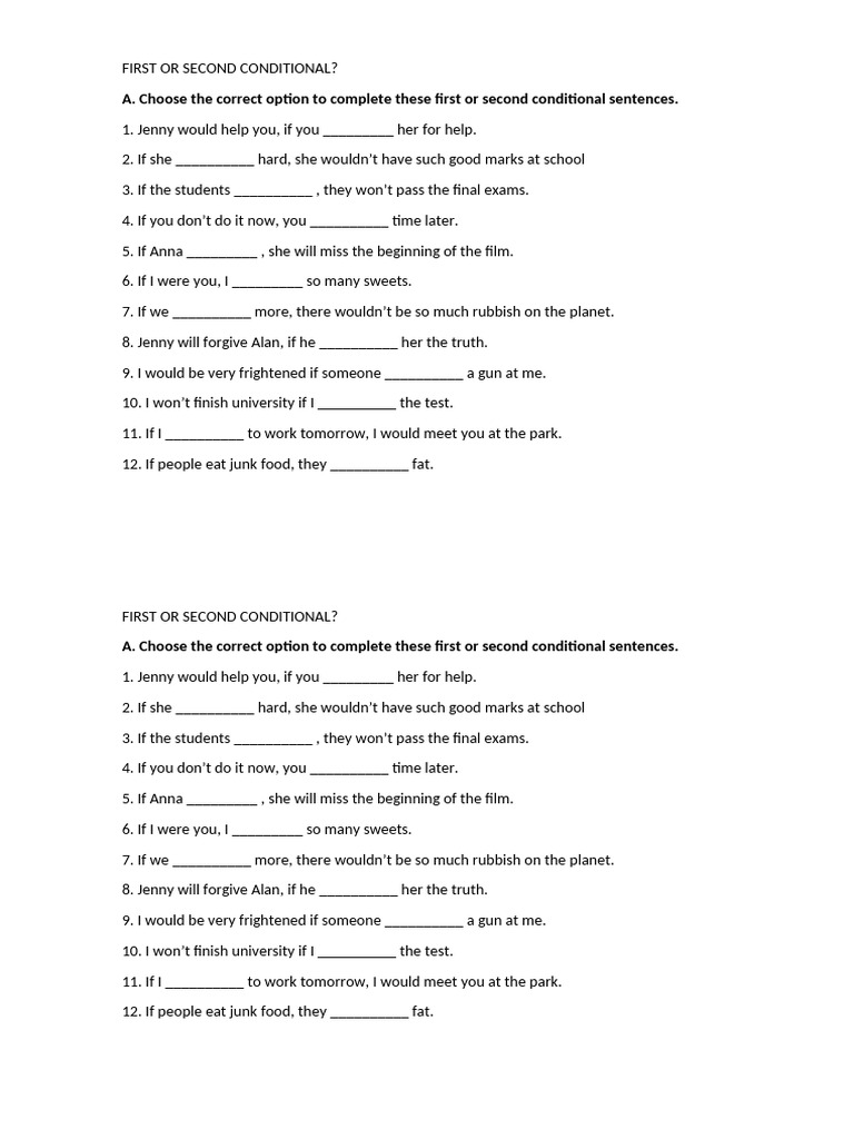 First or Second Conditional | PDF