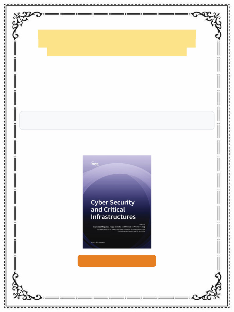 Cyber Security and Critical Infrastructure 1st edition by Leandros Maglaras, Helge Janicke ...