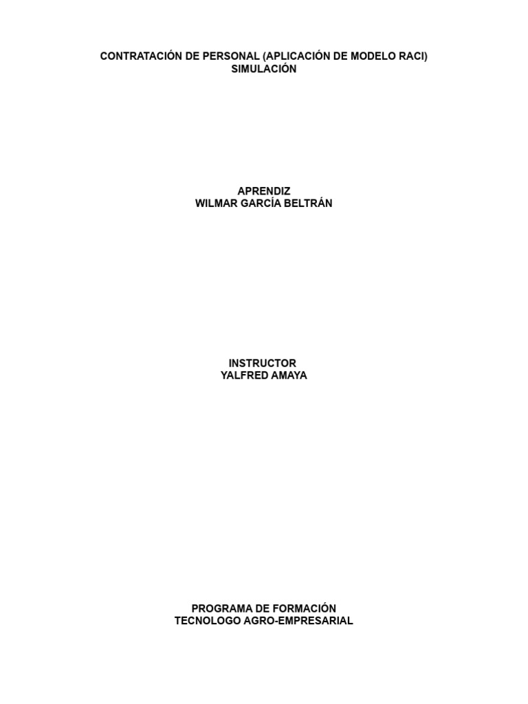 Actividad de Simulación (Modelo Raci) | PDF | Marketing | Diseño gráfico