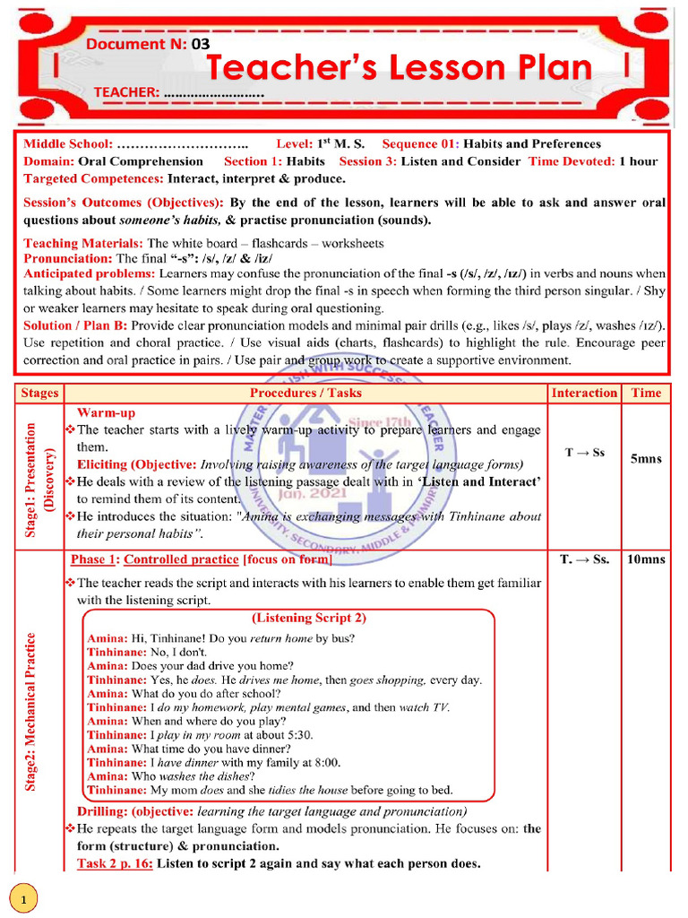1MS Seq1 Lesson3 | PDF