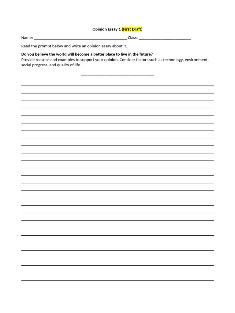 Opinion Essay 1 (First Draft) (1) | PDF
