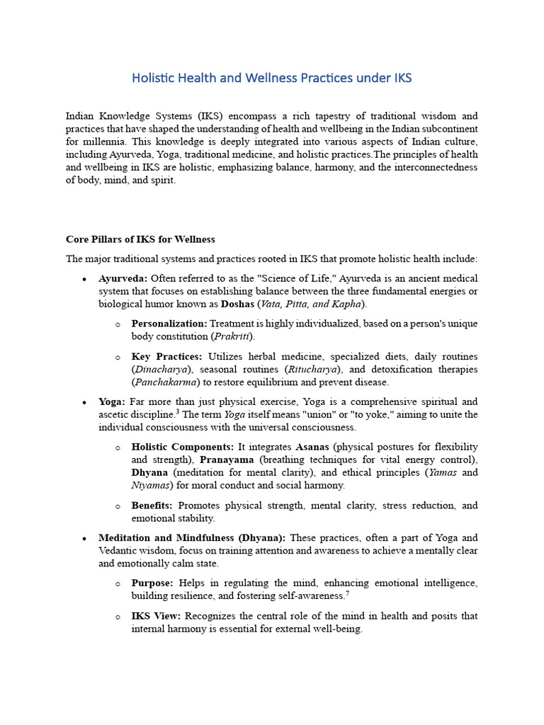 Holistic Wellness in Indian Knowledge Systems | PDF | Ayurveda | Yoga