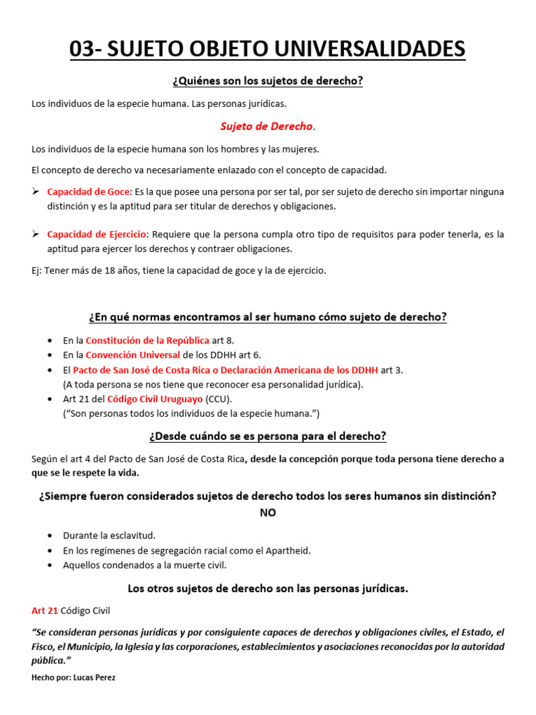 3-Sujeto Objeto Universalidades | PDF | Bienes (Ley) | Fundación (sin ...