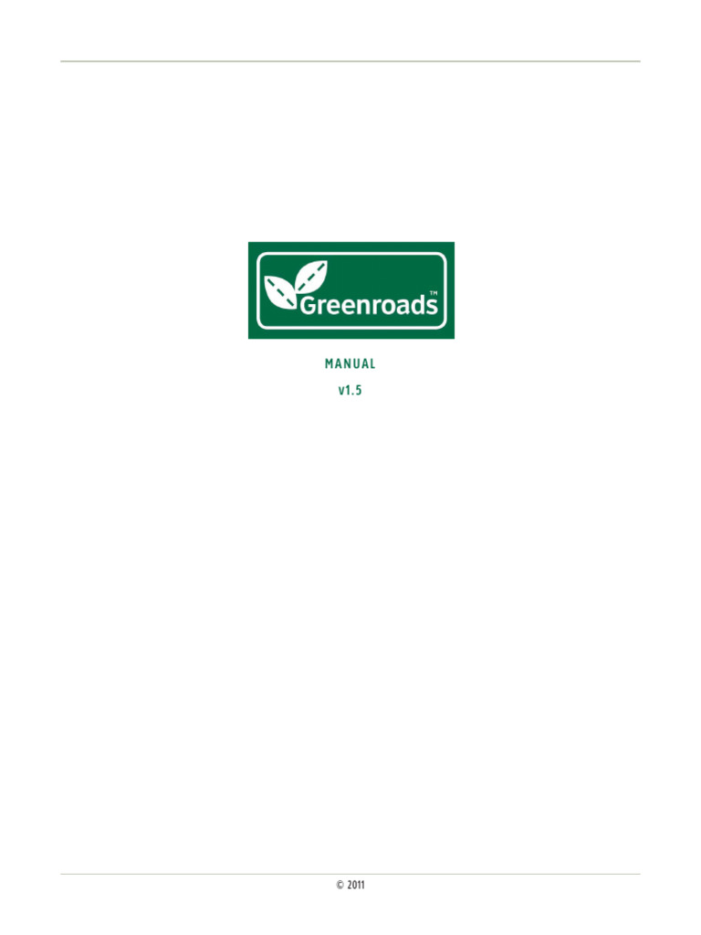 Greenroads Manual v1.5 Overview | PDF
