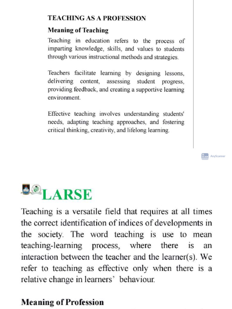 Larse Edu 101 (Intro To Teaching & Foundation of Edu) 40 | PDF