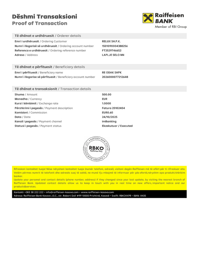 Dëshmi Transaksioni Dëshmi Transaksioni: Proof of Transaction Proof of ...