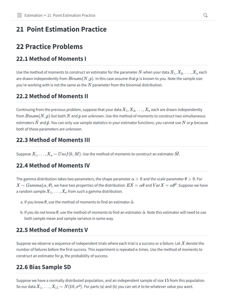 21 Point Estimation Practice - STAT 340 - Data Science II | PDF ...