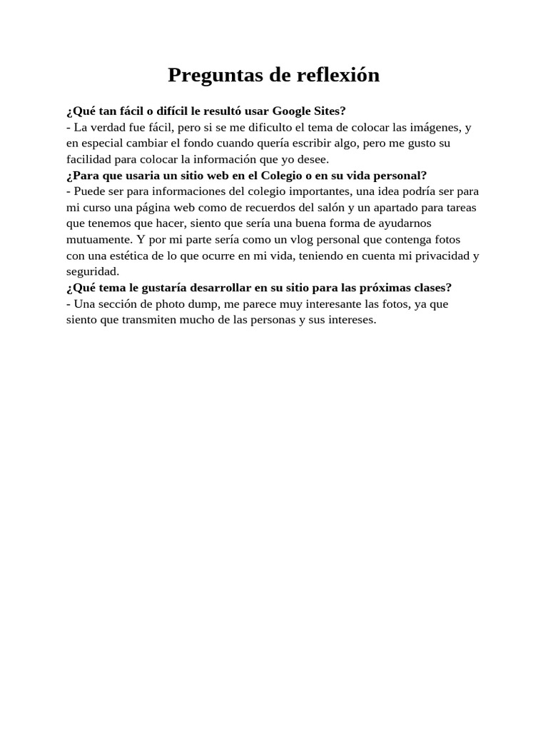 Preguntas de Reflexión | PDF