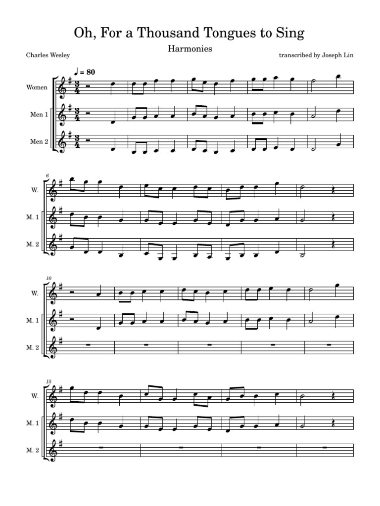 Oh, For A Thousand Tongues To Sing | PDF