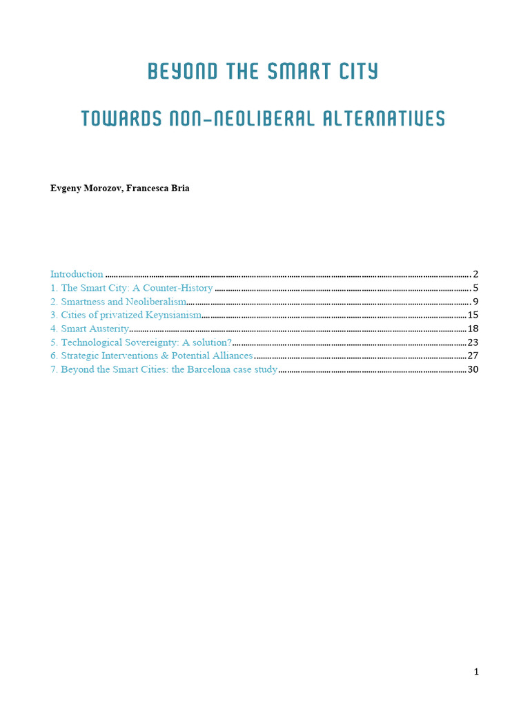 Smart Cities Final 09 01 | PDF | Neoliberalism | City