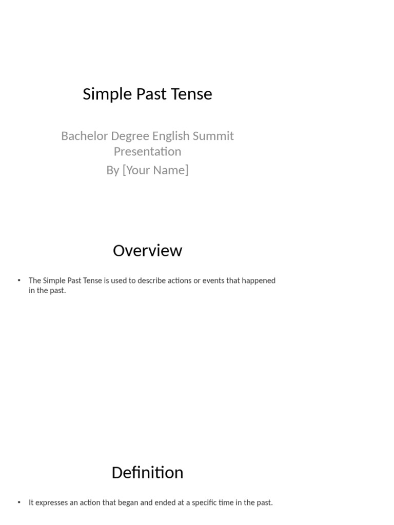 Simple - Past - Tense - Presentation Summit Cre | PDF