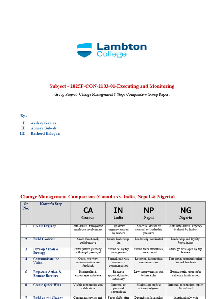 Canada vs Native Change Management Plan (1) | PDF | Artificial ...