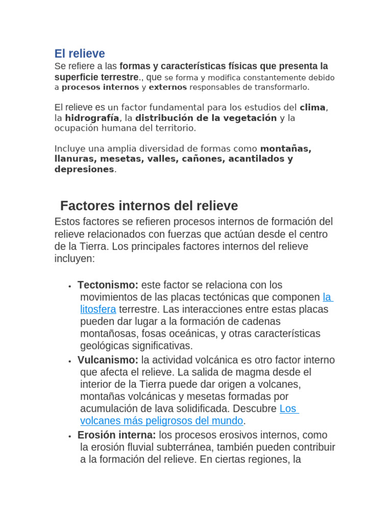 El Relieve | PDF | Terreno | Valle