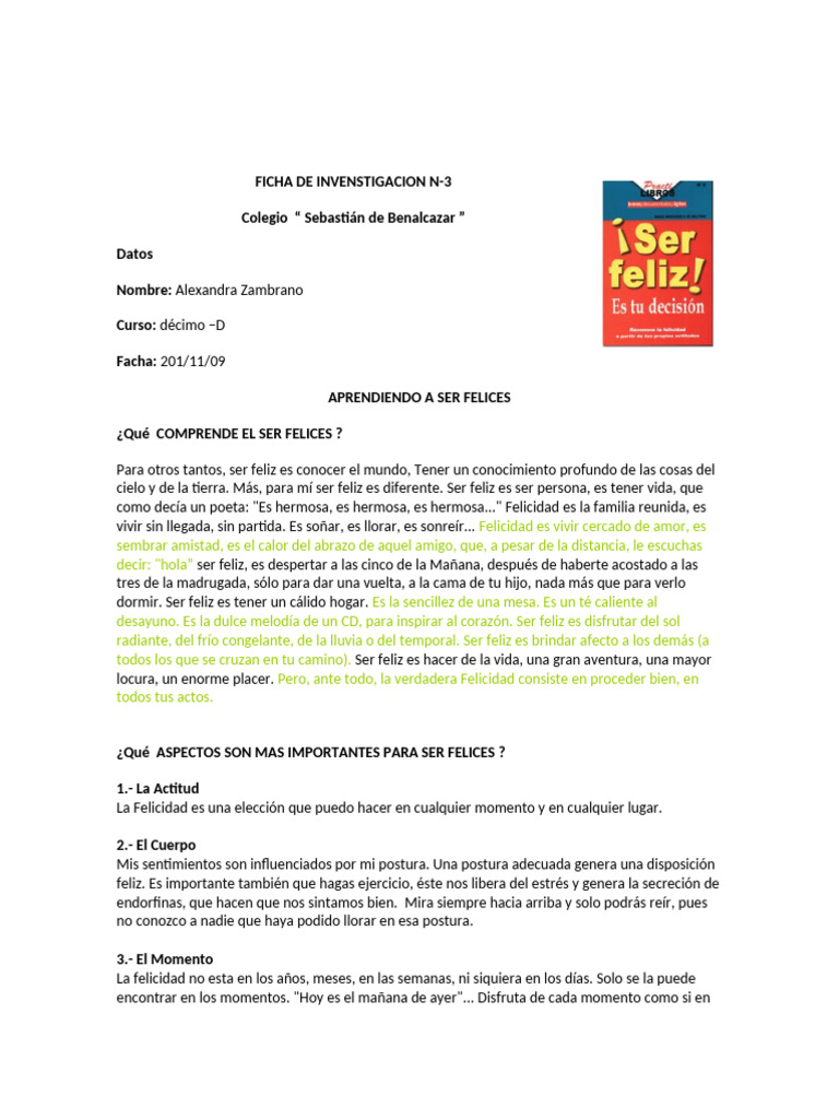 Que es ser feliz | PDF | Amor | Felicidad