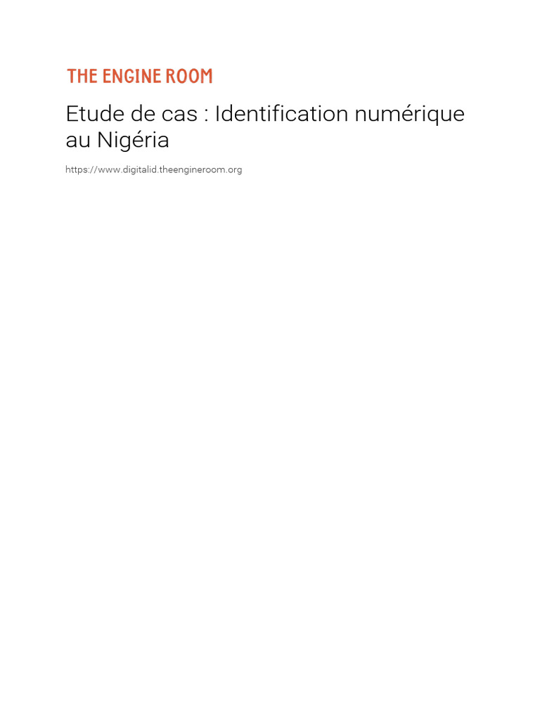 Identification numérique au Nigéria : étude de cas | PDF | Nigéria ...