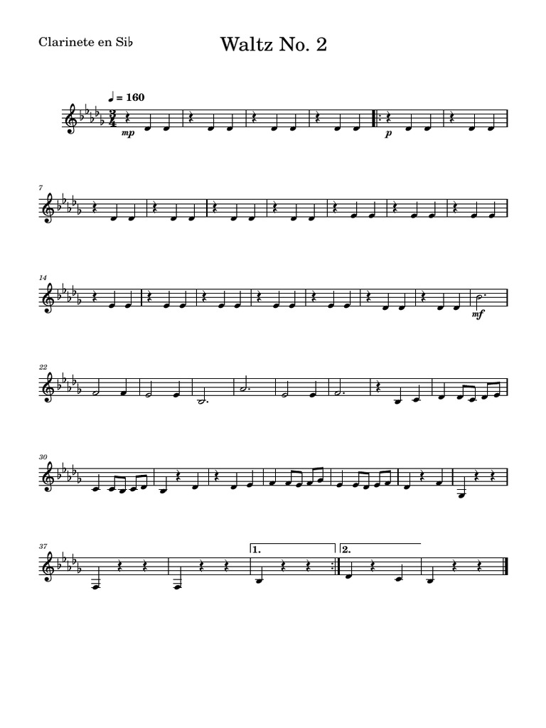 Vals 2-Clarinete en Sib | PDF