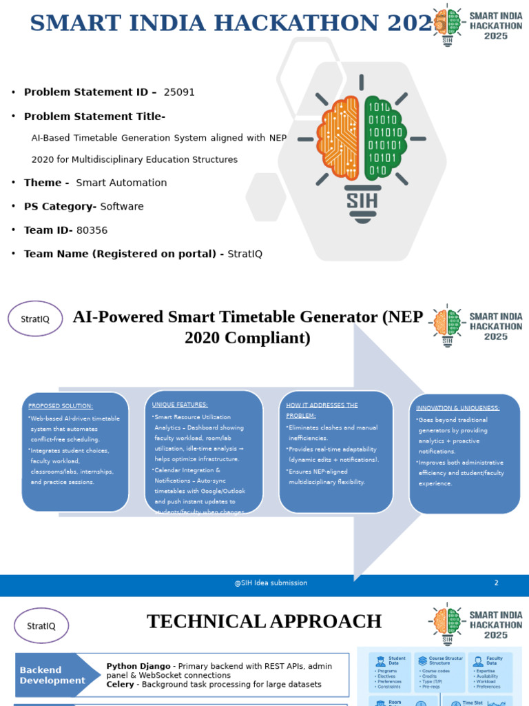 StratIQ SIH Idea Presentation | PDF | Cloud Computing | Computing