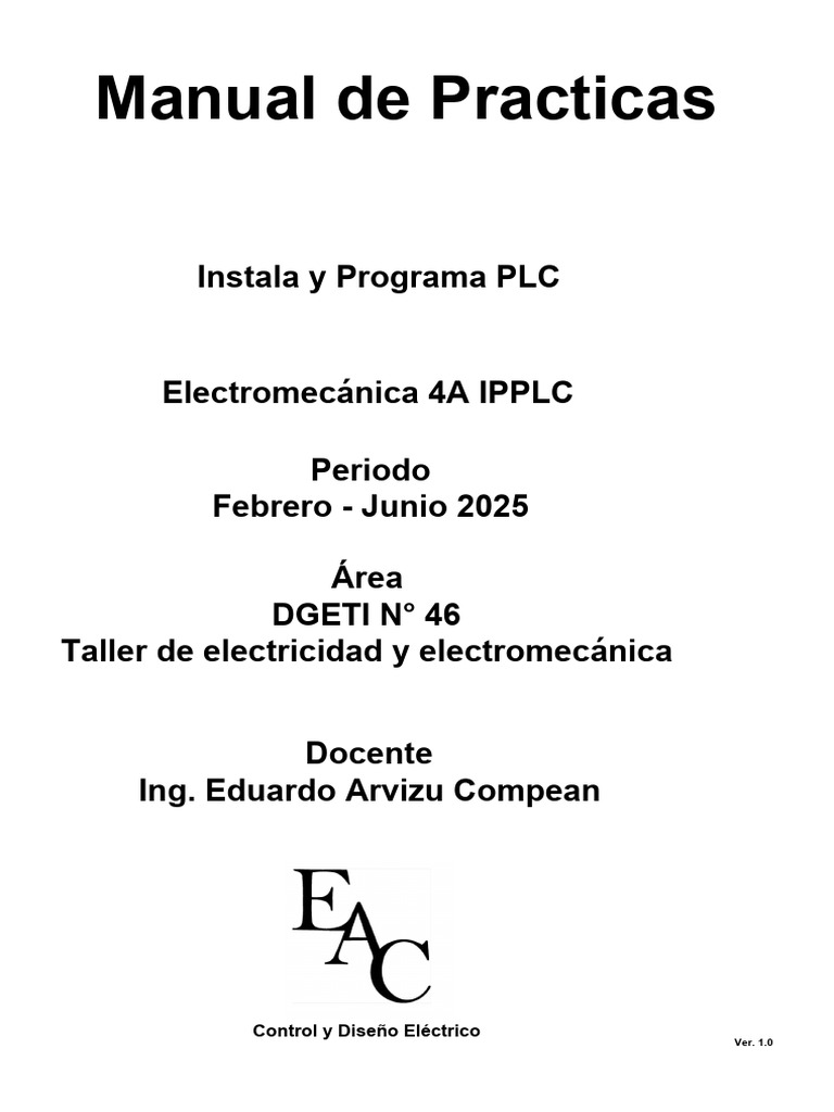 Manual de Prácticas de PLC Electromecánica | PDF | Controlador lógico ...
