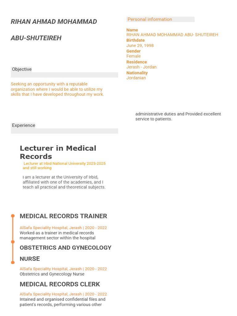 Rihan cv | PDF | Social Programs | Health Care