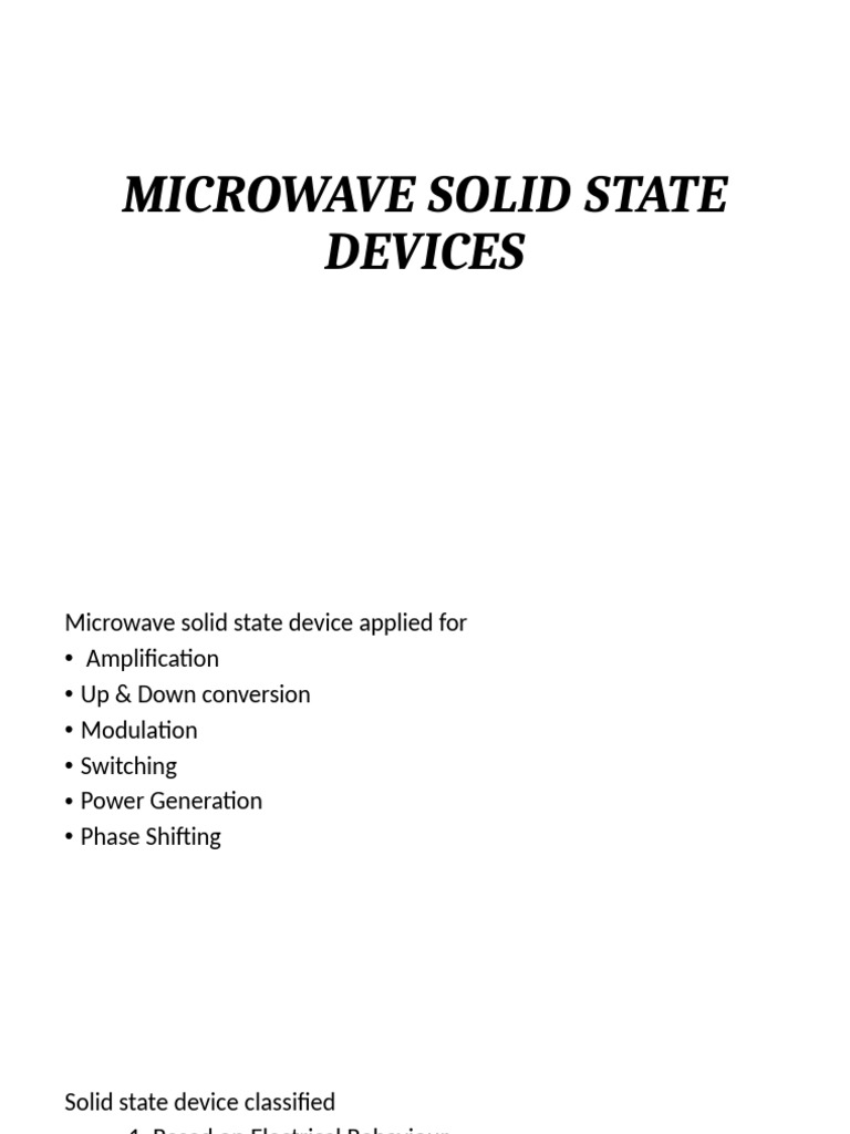 MW Solid State Devices | PDF | P–N Junction | Diode