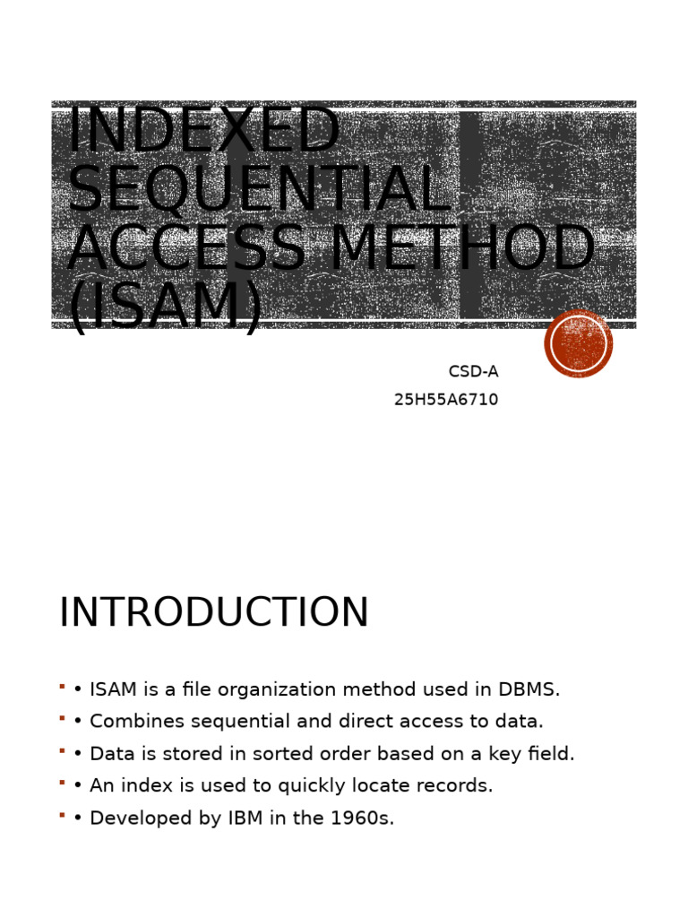 Indexed Sequential Access Method ISAM[1] | PDF