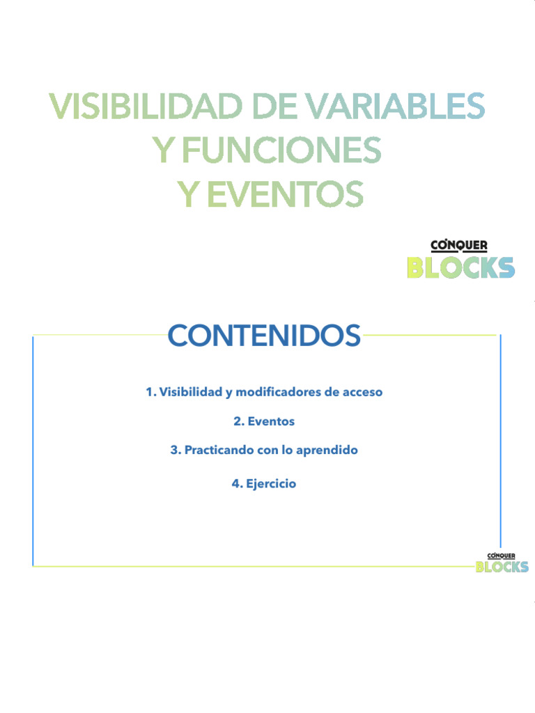 SOL 04 Visibilidad de Variables y Funciones y Eventos Diapositivas | PDF | Informática ...