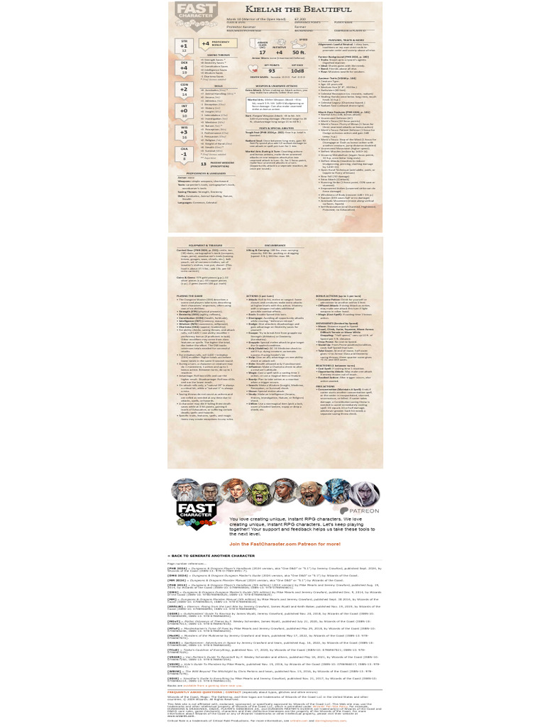 Monk 10 (Warrior of The Open Hand) - PHB 2024 | PDF | Dungeons ...
