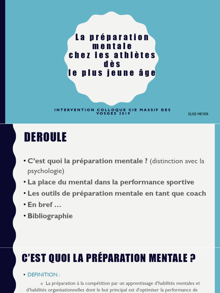 Préparation mentale chez les athlètes | PDF | Psychologue | Concept de ...